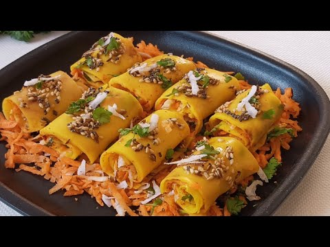 Stuffed Khandvi Recipe | Gujrati Khandvi Recipe | खांडवी बनाने का आसान ...