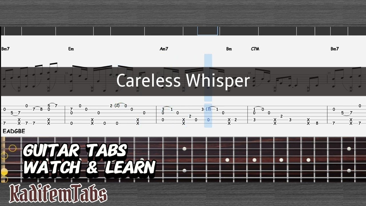 George Michael - Careless Whisper | Fingerstyle Guitar Tabs - YouTube
