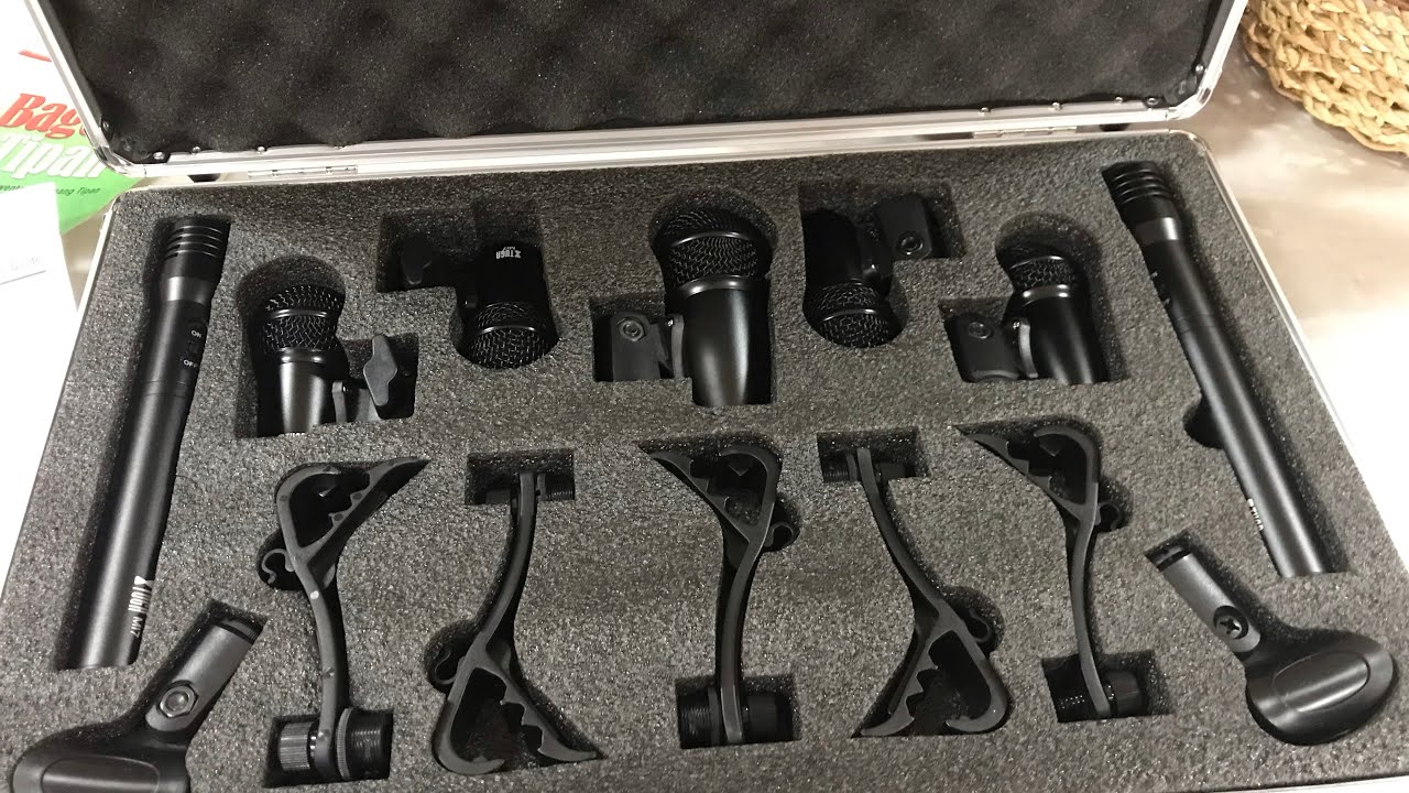 Xtuga Drum Mic Kit - M17 with Hard Case REVIEW! - YouTube