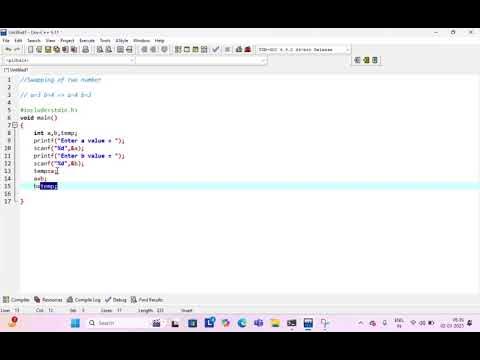 Swapping two numbers in C - YouTube