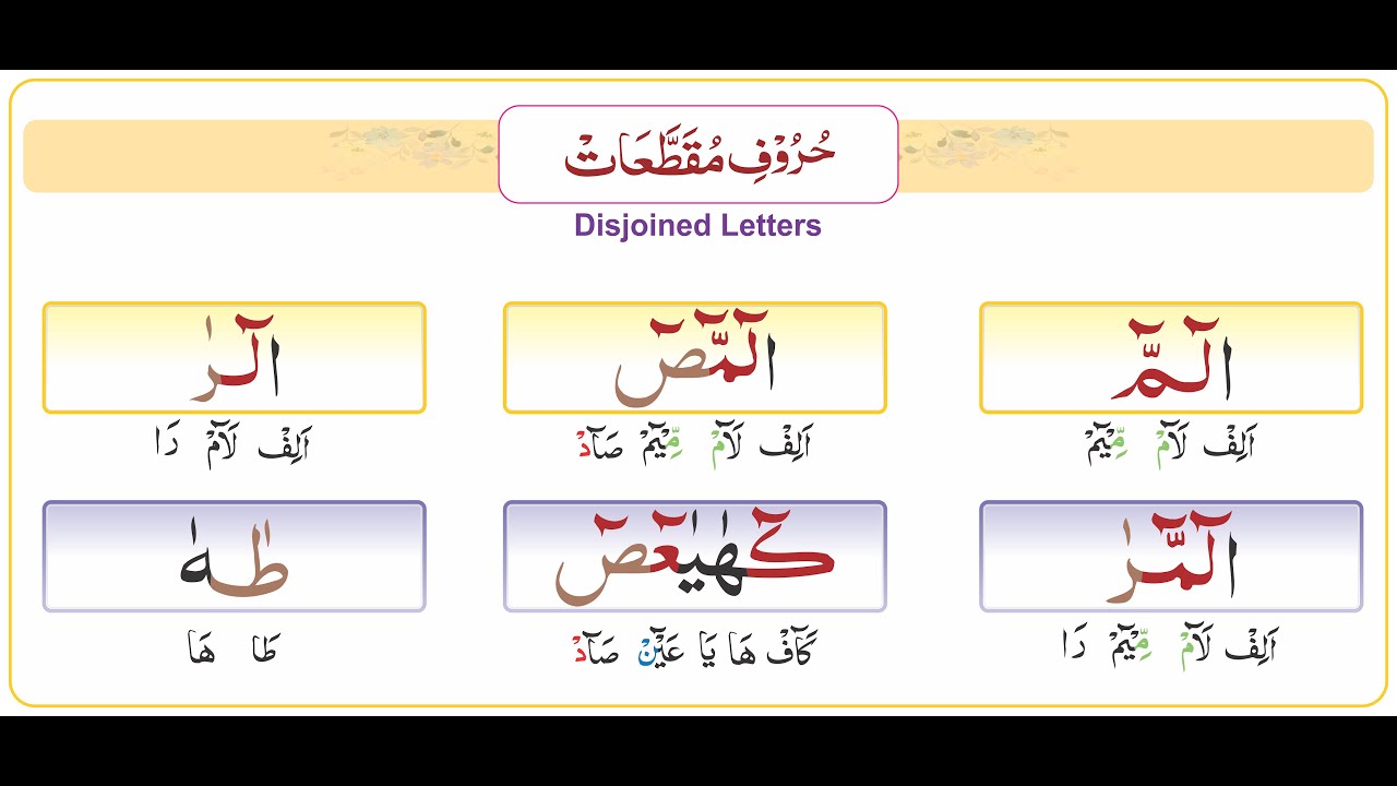 Lesson 32 Huroof e Muqattaat - YouTube