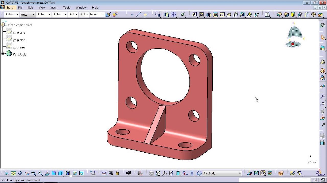 CATIA V5 practice model for beginners head attachment - YouTube
