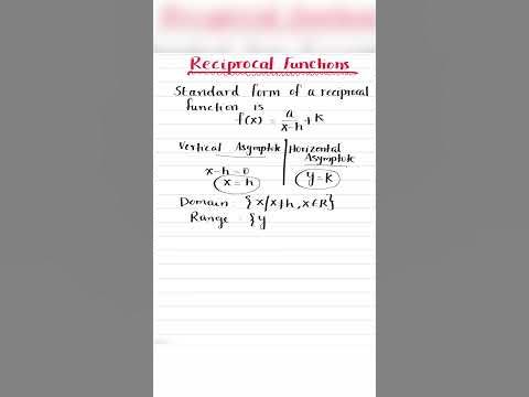 Reciprocal Function || Domain and Range|| Asymptotes|| Vertical and ...