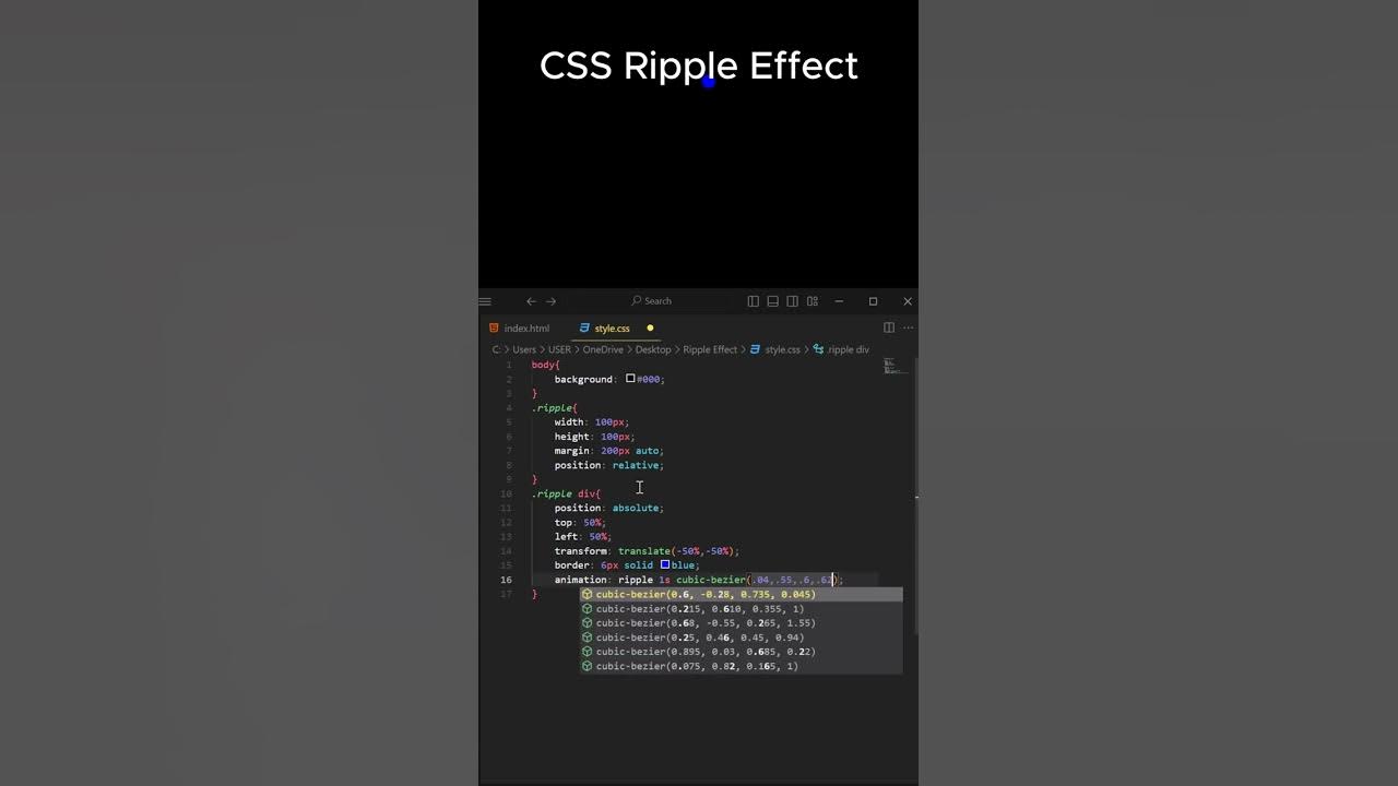 CSS Ripple Effect blue #shorts - YouTube