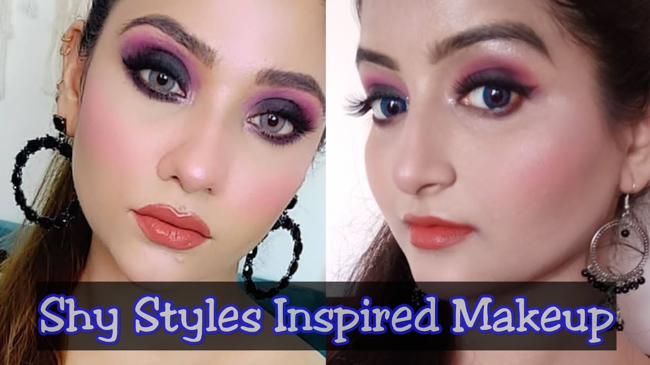 Recreating look of Shy Styles 💜🖤 ∆ Glam Makeup With Smokey Eyes - YouTube