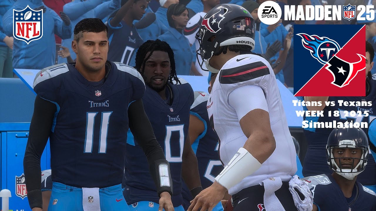 Madden 25 Tennessee Titans vs Houston Texans Week 18 Sim 2025 Full 15 ...