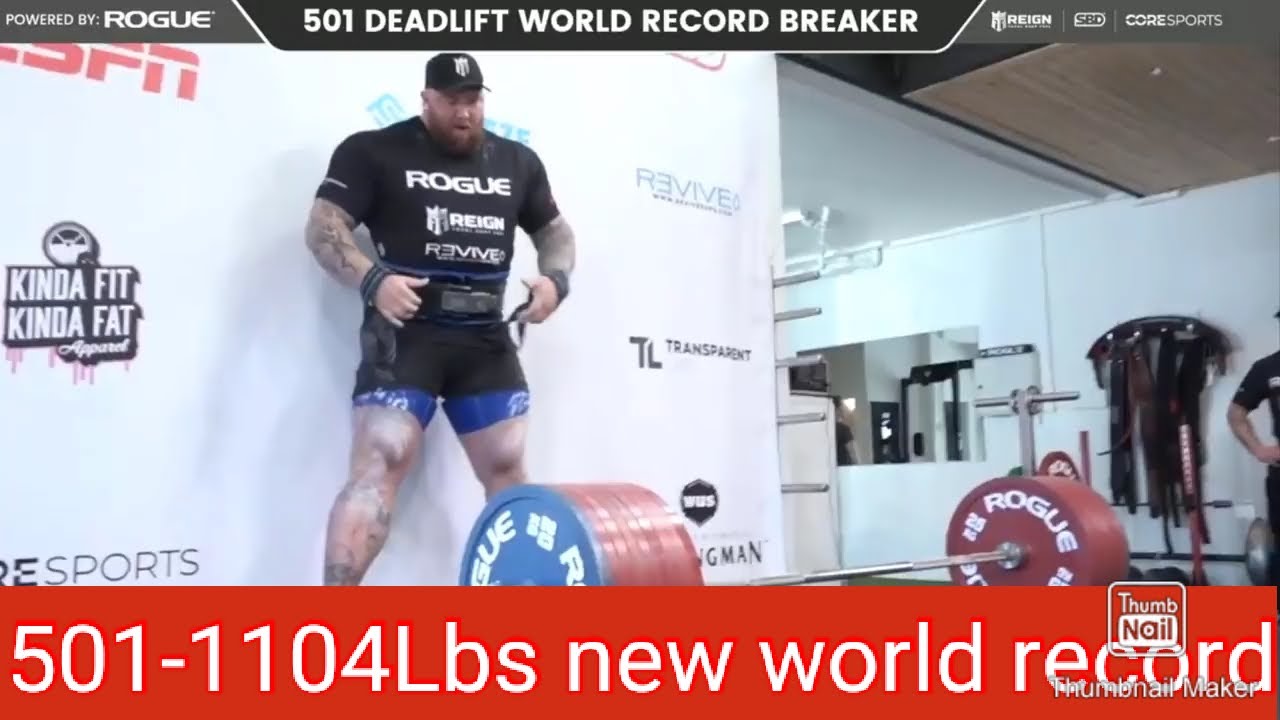 New world record thor lift 501 kg deadlift | thor 501kg | - YouTube