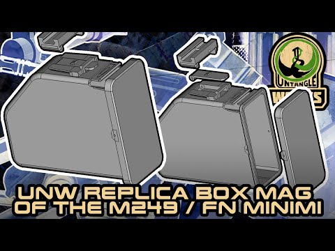 UNW replica of the M249 saw / fn minimi box mag assembly video - YouTube
