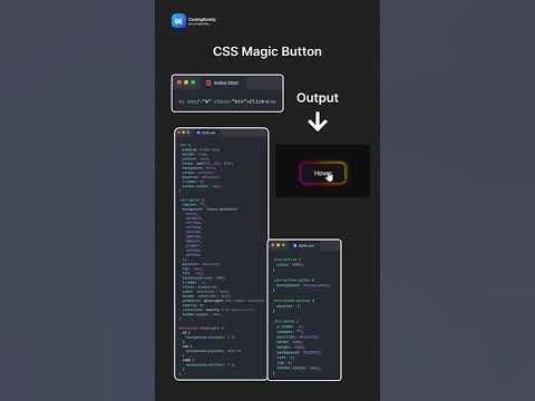 CSS Magic Button #css #csstricks #html #htmlcss - YouTube