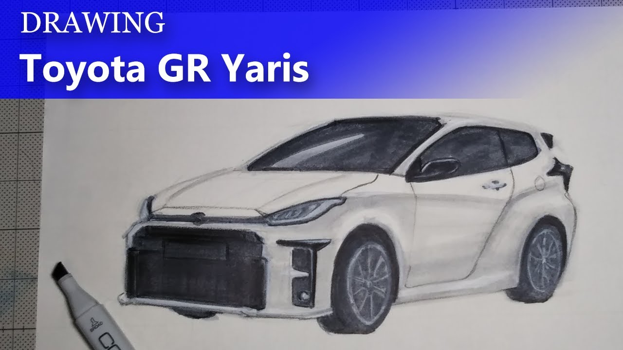 Toyota GR Yaris | Drawing: Front perspective view - YouTube