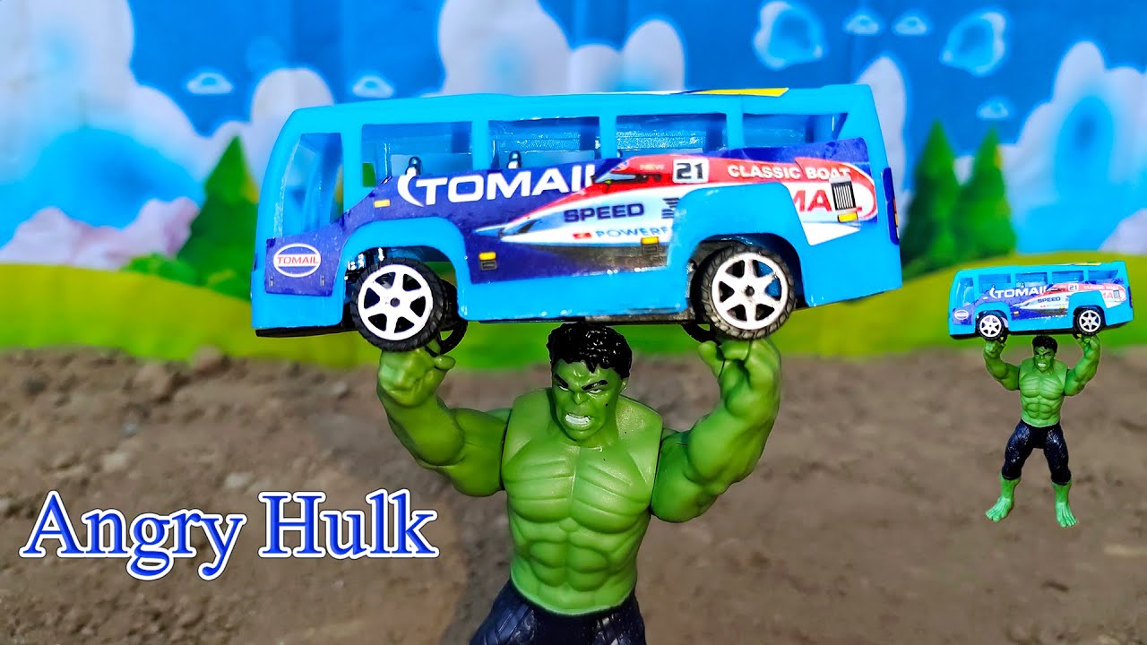 Angry Hulk | Hulk And Bus Accident | हल्क और बस दुर्घटना | Affan Toys ...