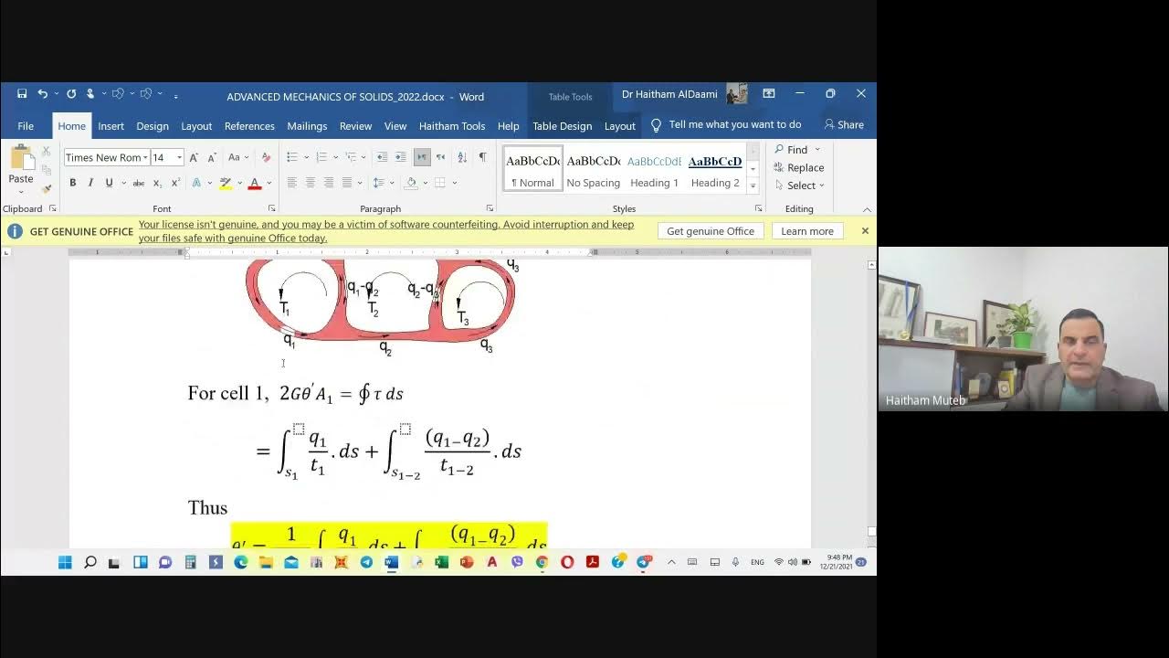 TORSION OF COLSED SECTIONS SINGLE OR MULTICELL SECTIONS - YouTube