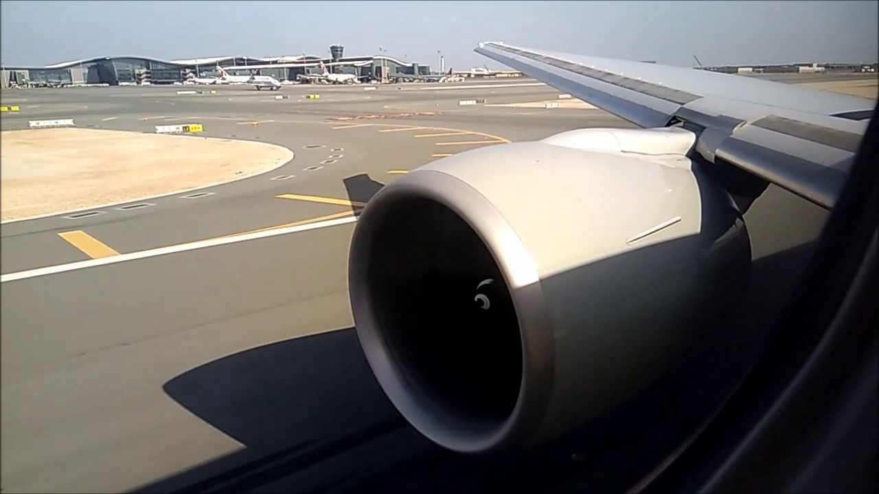 Qatar Airways Boeing 77W take off from Doha - YouTube