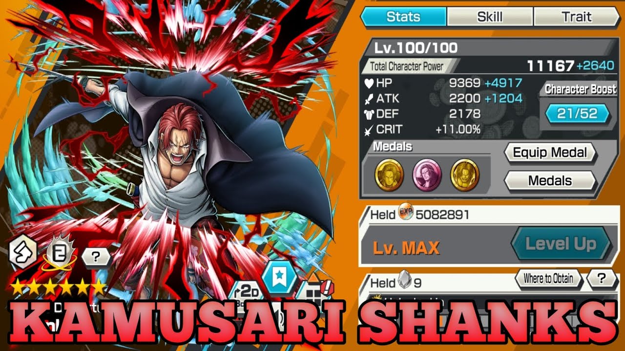 SHANKS KAMUSARI GAMEPLAY | ONE PIECE BOUNTY RUSH | OPBR - YouTube