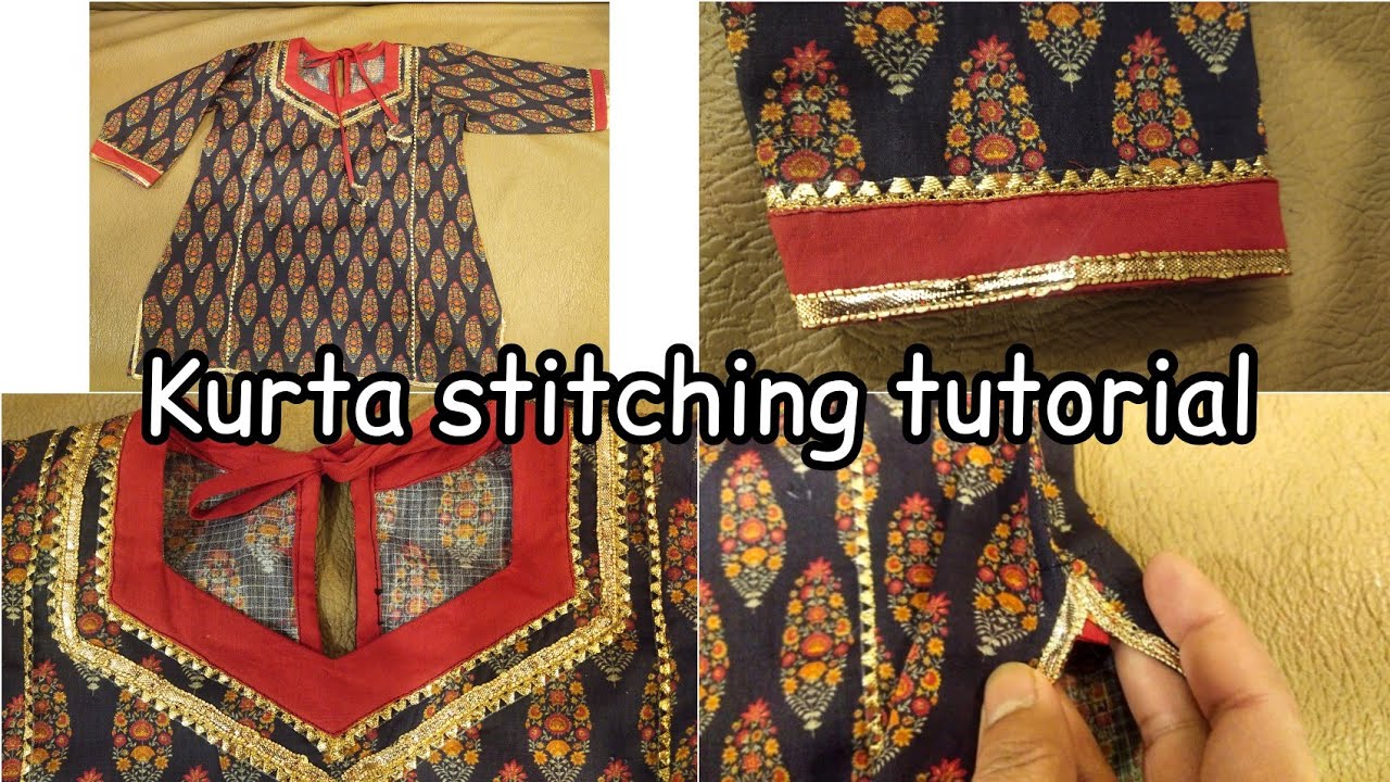 Kurta stitching tutorial/Girls designer style kurta stitching - YouTube