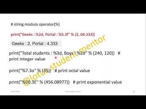 Part 1: Python Output Format - YouTube
