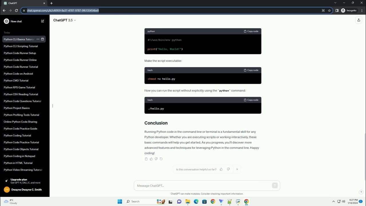 python code running in the command line or terminal - YouTube