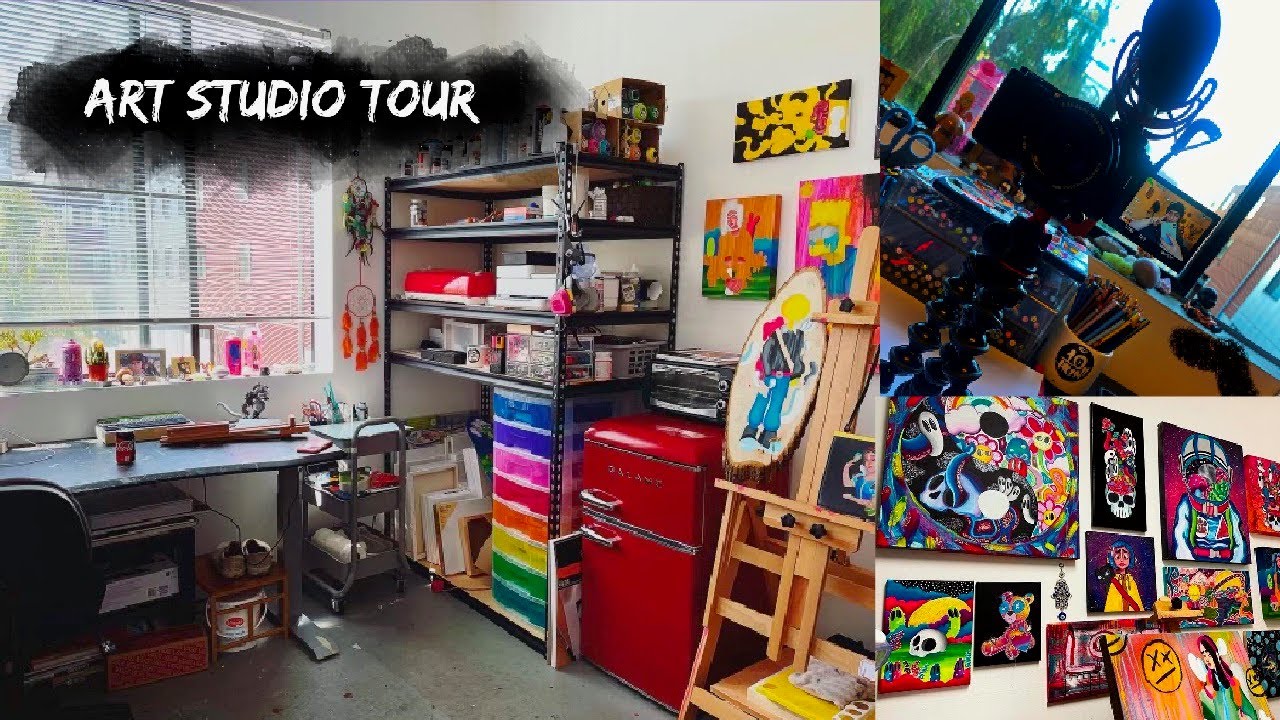 Tiny Art Studio Tour! (Only 80sqft) - YouTube