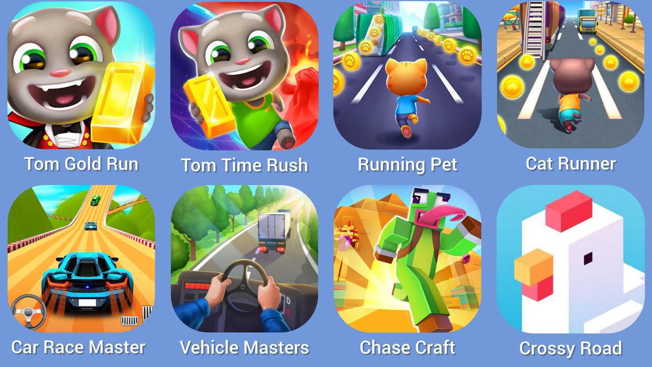 Tom Gold Run, Tom Time Rush, Running Pet, Cat Runner, Car Race Master ...