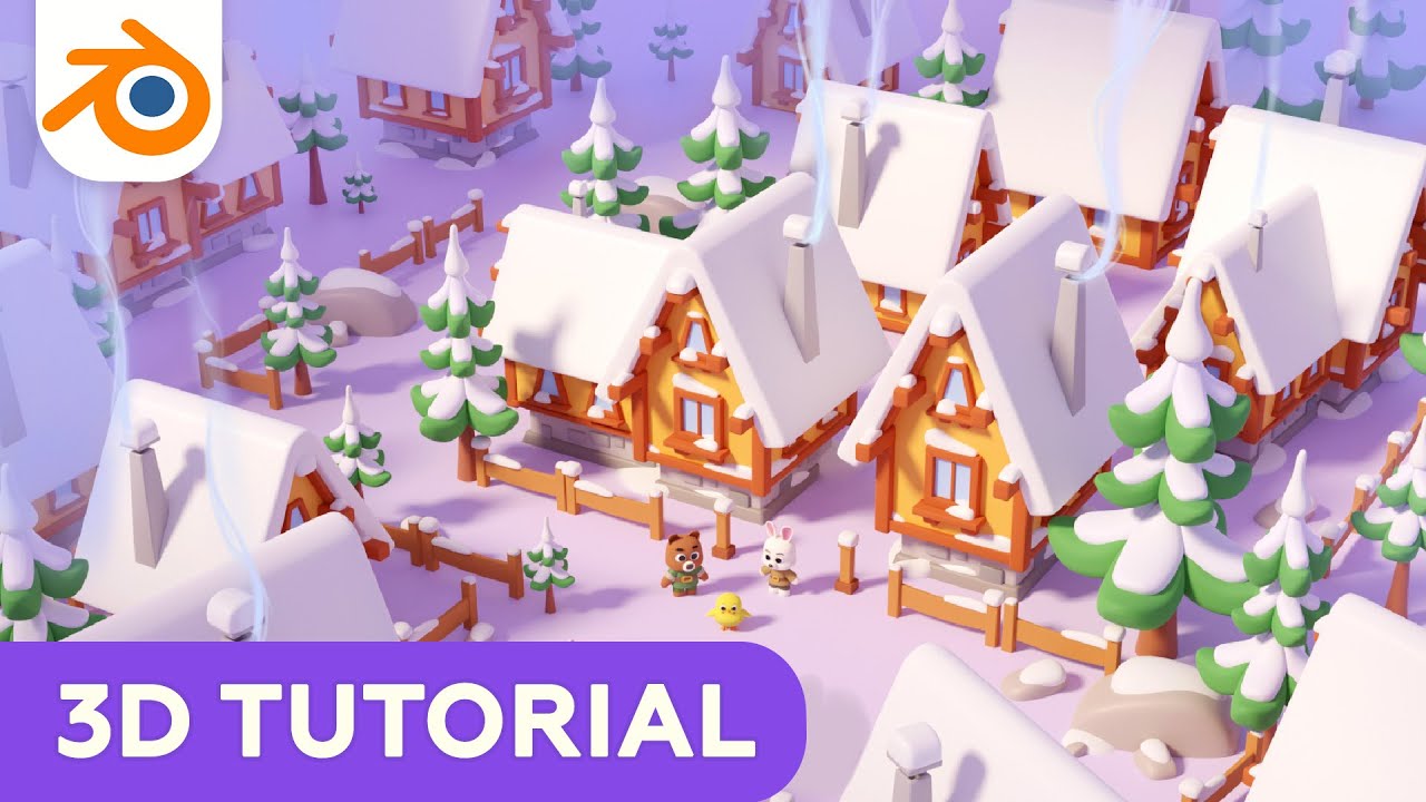 Stylized houses in Blender | Lighting tutorial - YouTube