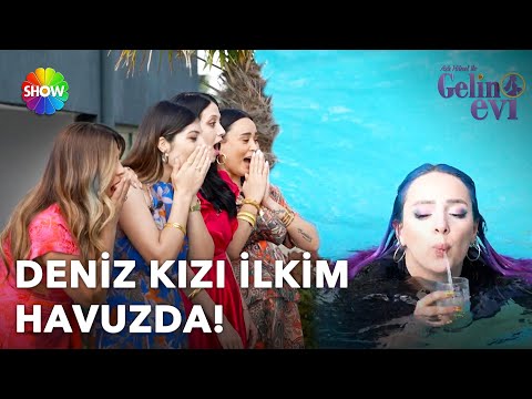 İlkim Gelin kıyafetleriyle havuza atlıyor: \