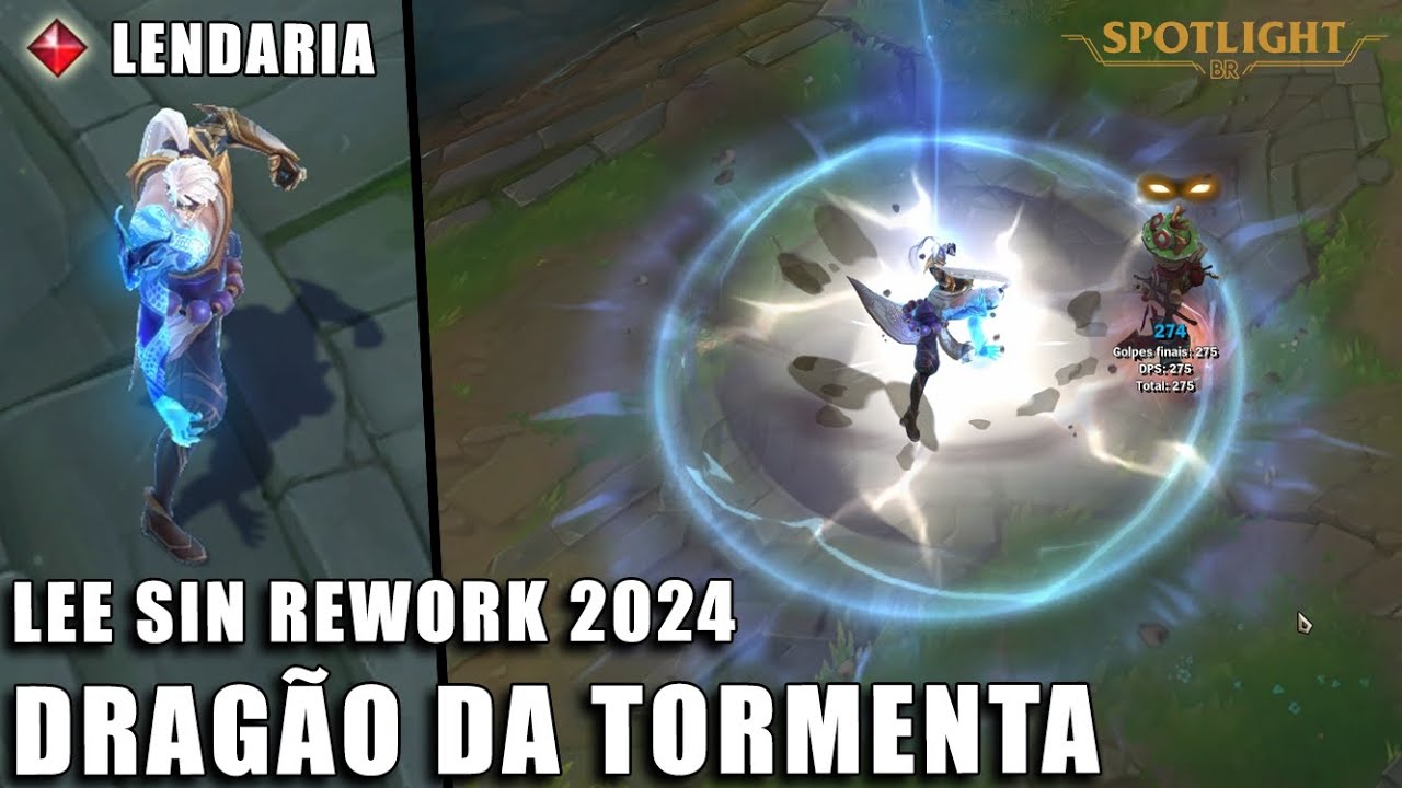 Lee Sin Dragão da Tormenta (REWORK 2024) - LENDARIA - Skin Spotlight ...