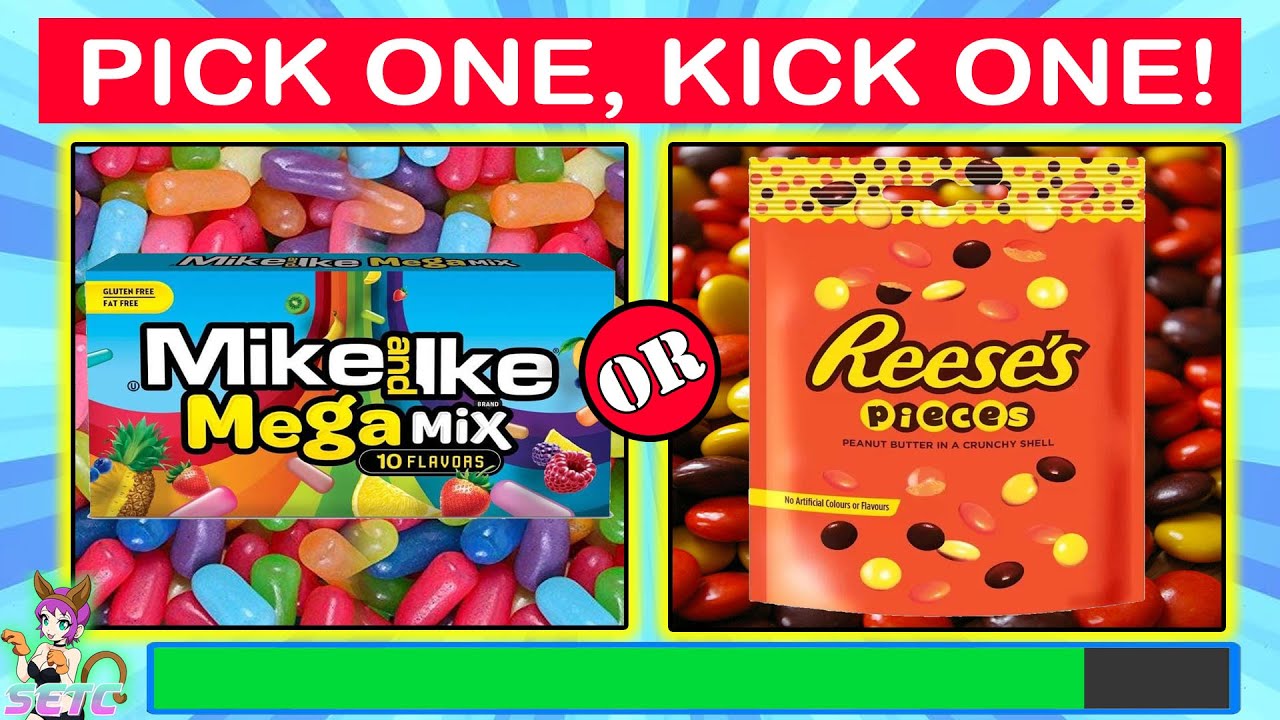Pick One, Kick One! Candies Sweets Challenge Edition Quiz! - YouTube