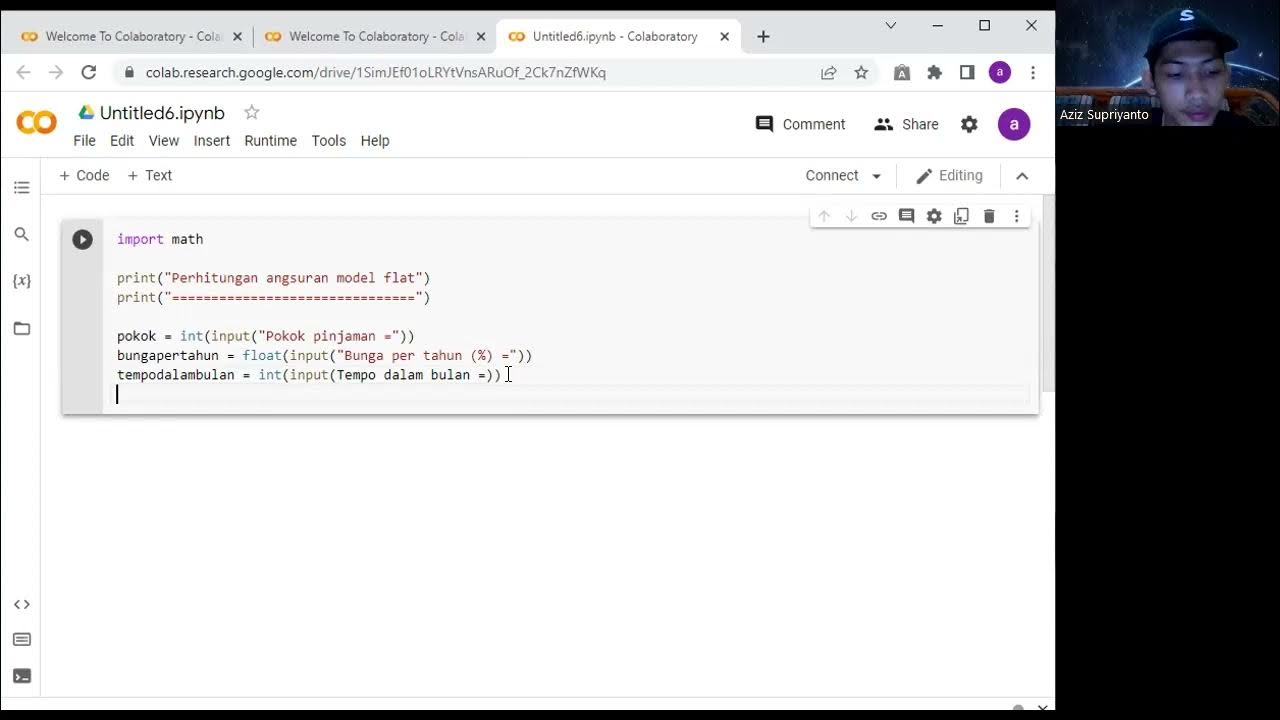 Dasar pemrograman komputer | python | Menghitung angsuran - YouTube