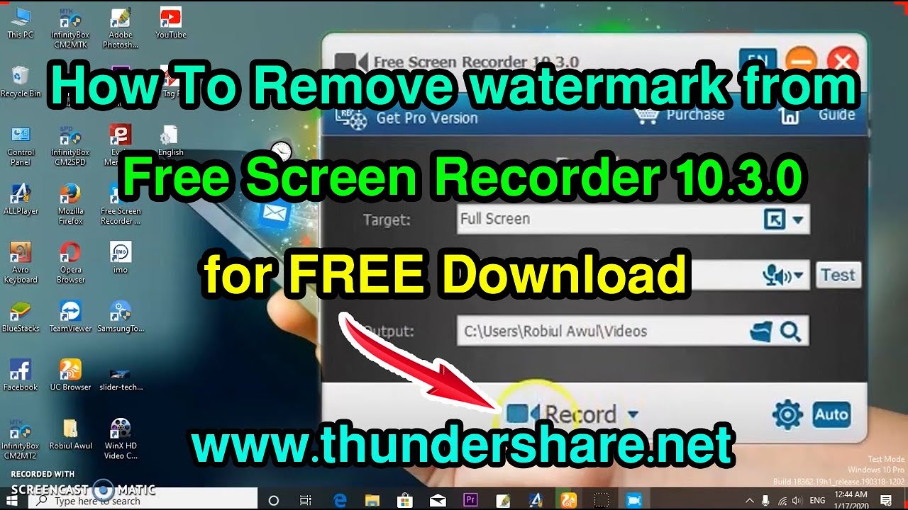 How To Remove watermark from Free Screen Recorder 10.3.0 for FREE ...