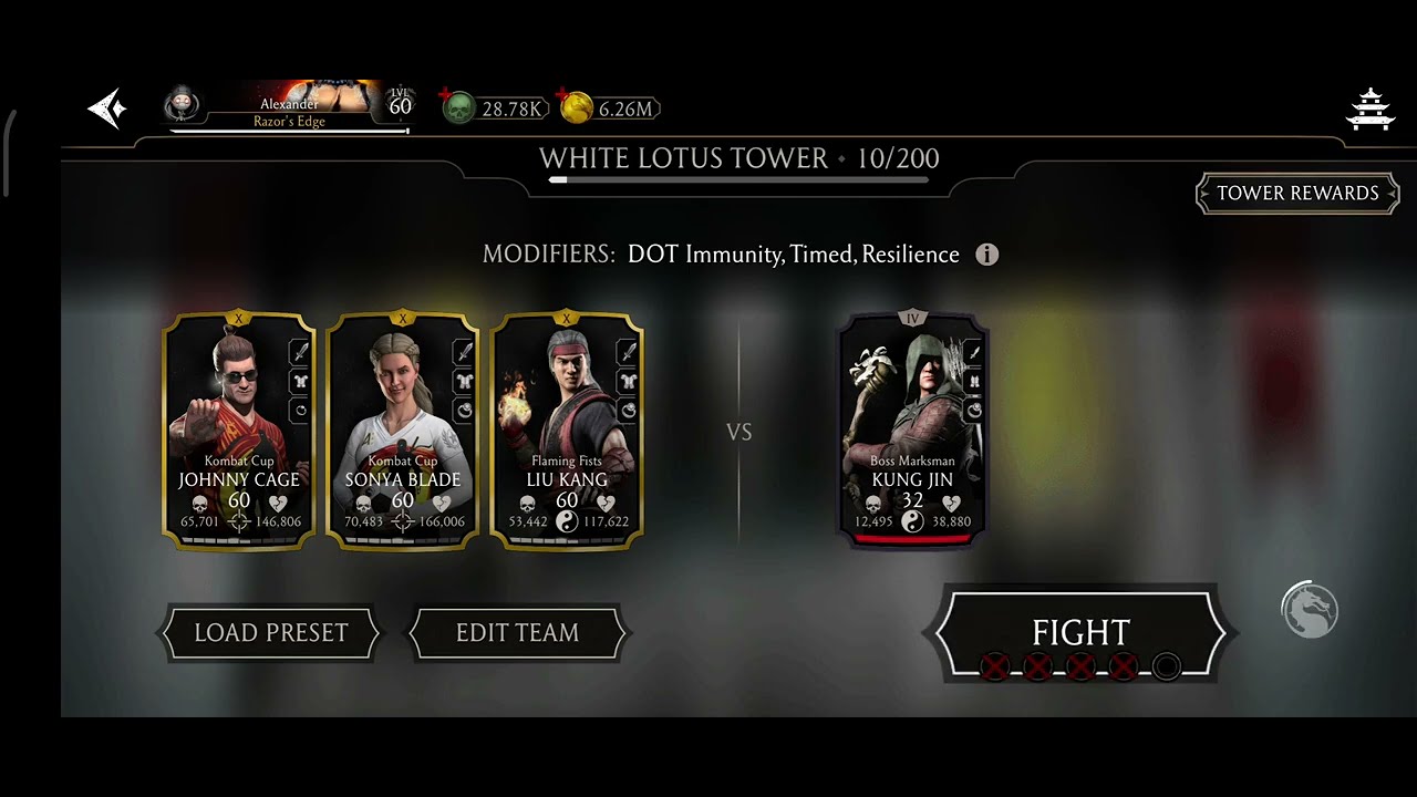 White Lotus Tower 10 Boss Battle and Rare Equipment Reward in MK Mobile ...