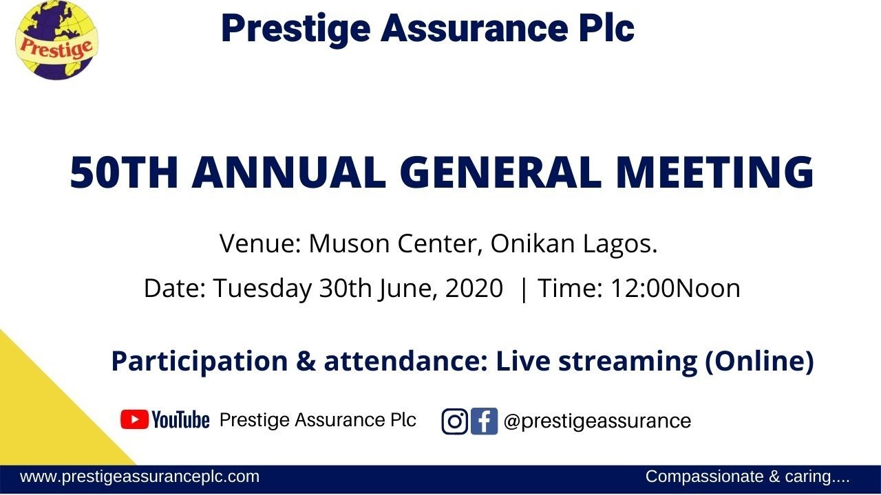 50TH AGM PRESTIGE ASSURANCE LIVE - YouTube