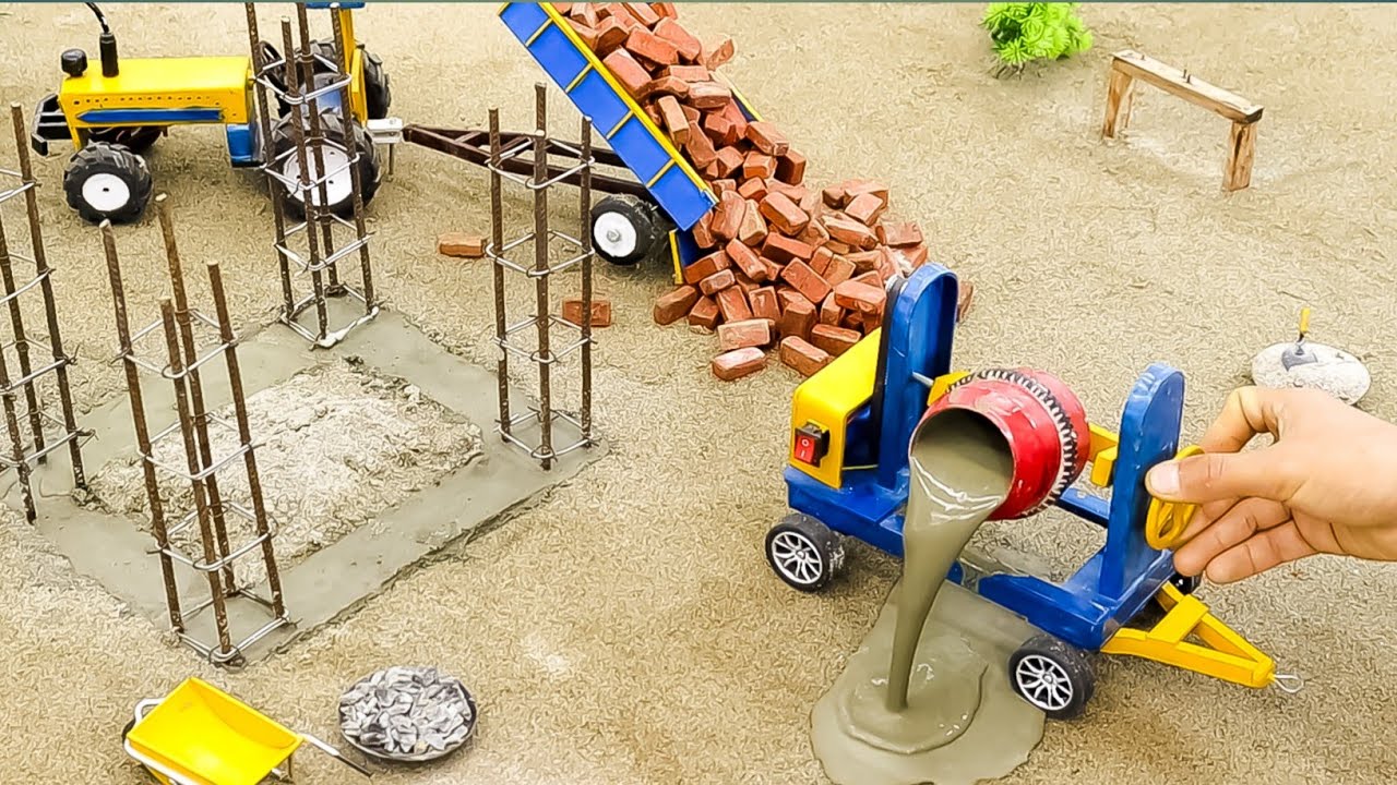 Mini Diy Tractor making Concrete Mixture Machine | diy construction ...