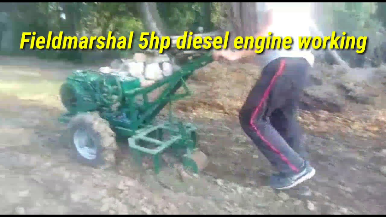 Fieldmarshal 5hp diesel engine working - YouTube