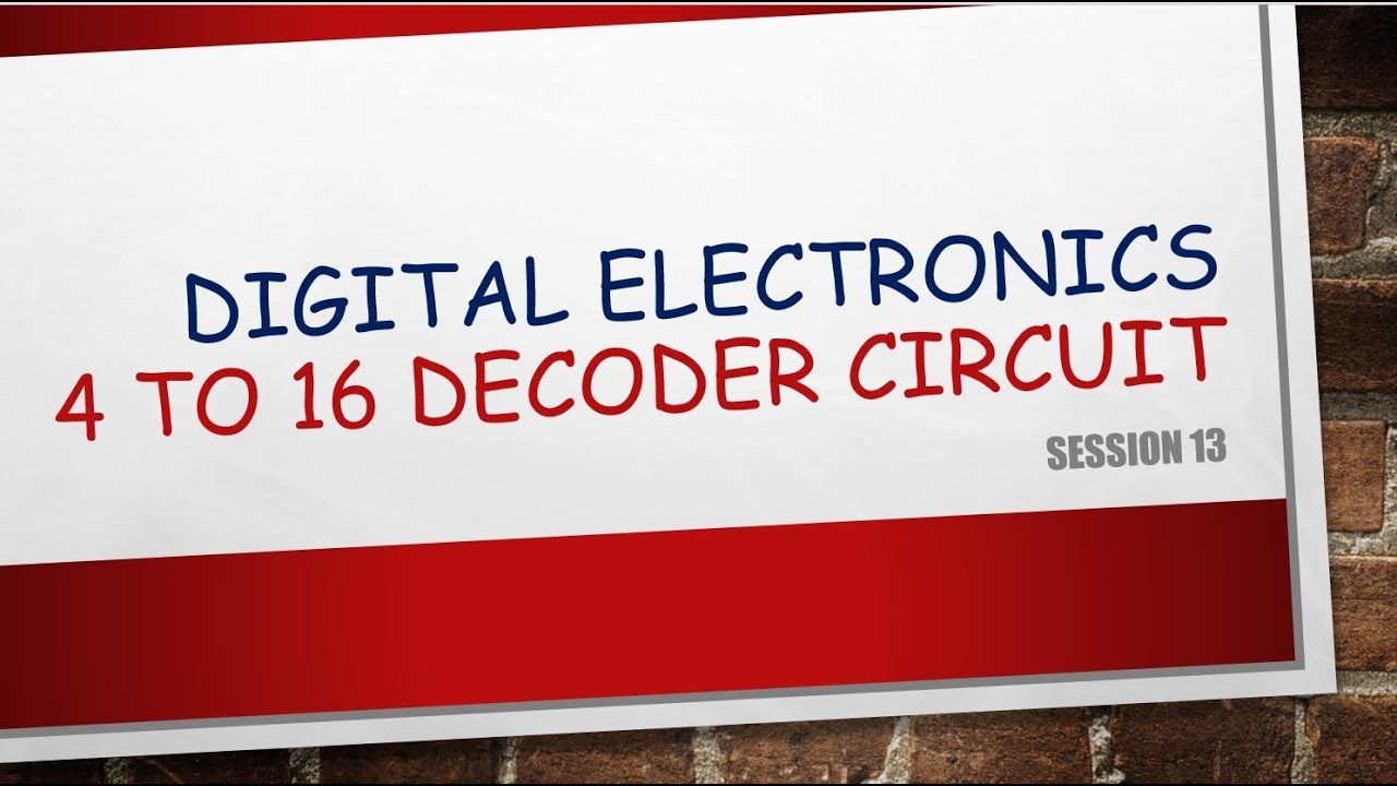 4 TO 16 DECODER CIRCUIT & APPLICATIONS OF DECODER CIRCUIT - YouTube