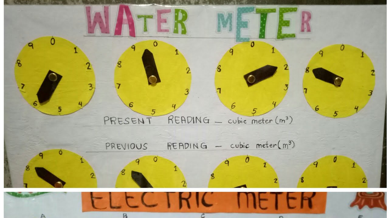 How to make water meter and electric meter Project sa schoool - YouTube