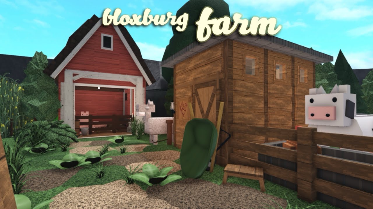 building a bloxburg FARM in my lakeside town - YouTube