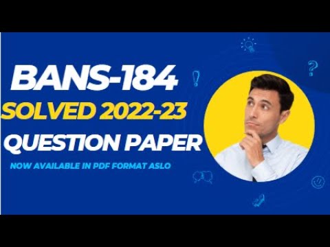 IGNOU BANS-184 PREVIOUS YEAR SOLVED QUESTION PAPER !! @ignou @ignou ...
