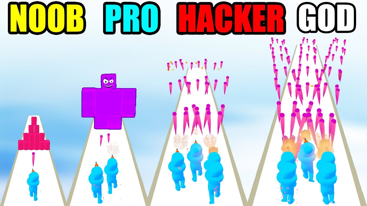 NOOB vs PRO vs HACKER vs GOD in Push Gang - YouTube