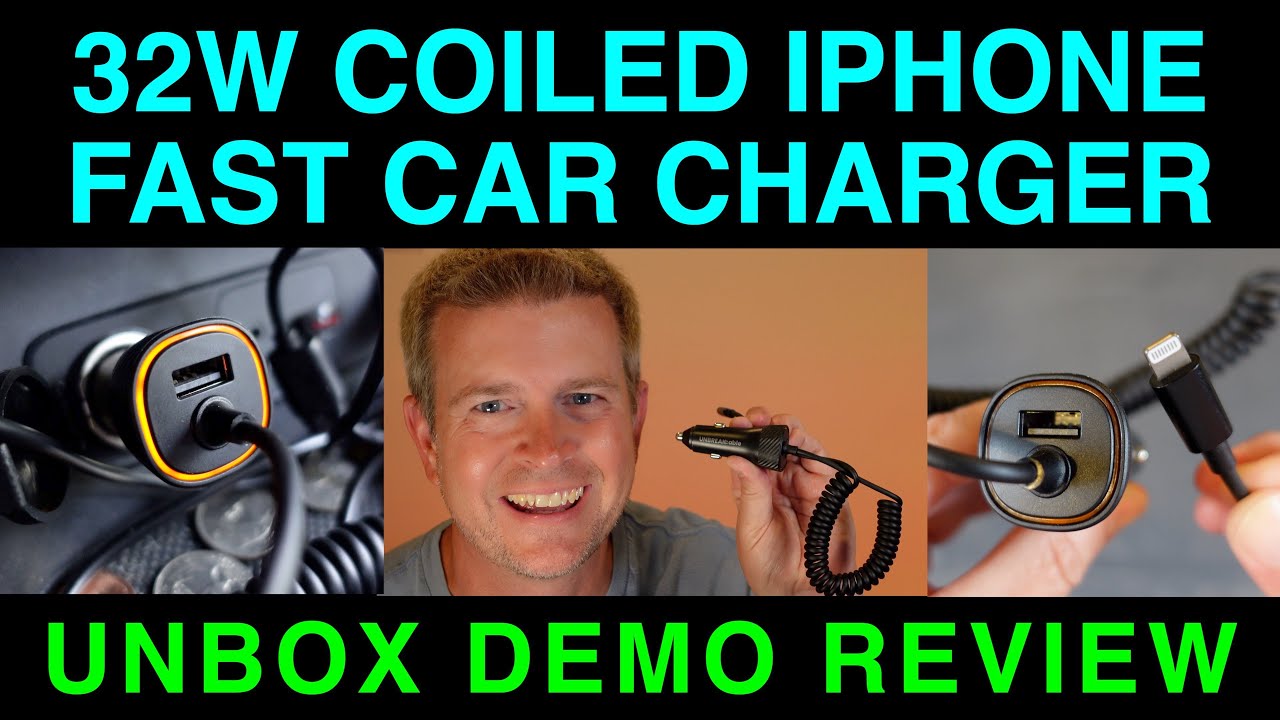 32W iPhone Car Charger Coiled Cable PD Fast Charging by UNBREAKcable ...