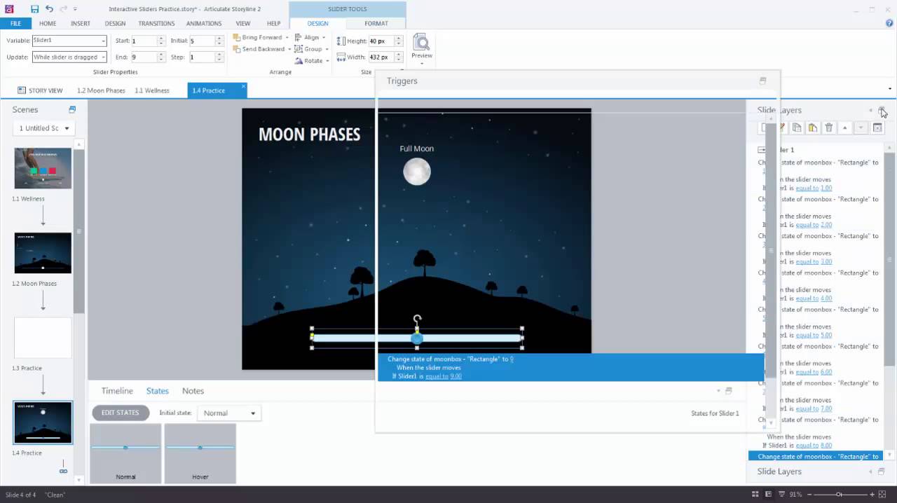Getting Started with Articulate Storyline 2: How to work with slider interactions, part 2 - YouTube
