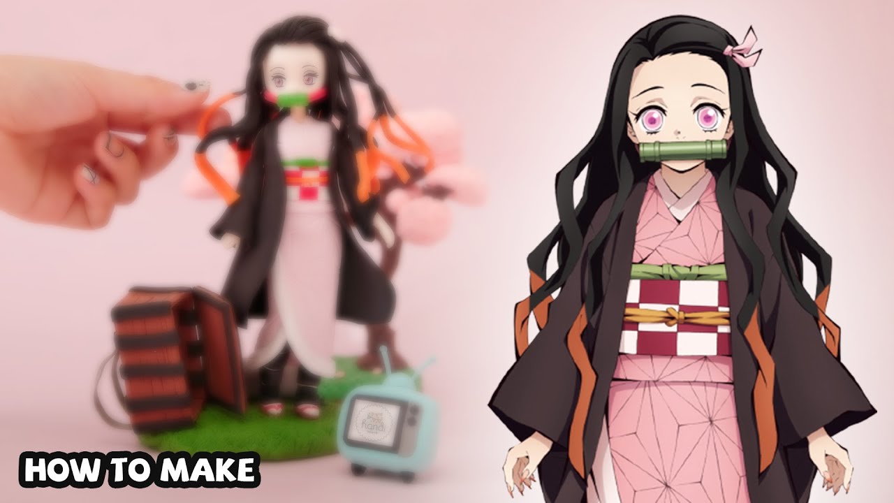 DIY Nezuko Kamado - How To Make | Clay Tutorial | Handi Work - YouTube