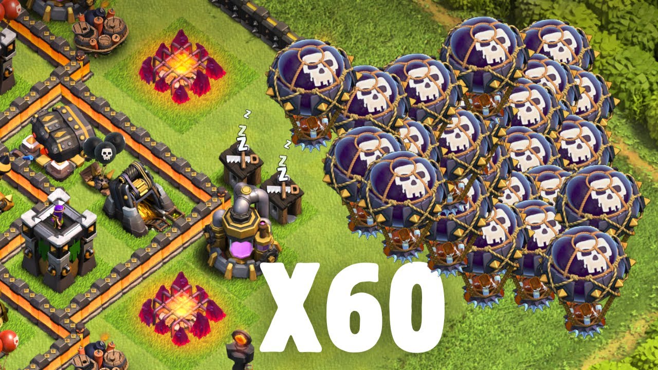 60 balloons and lightening spells - YouTube