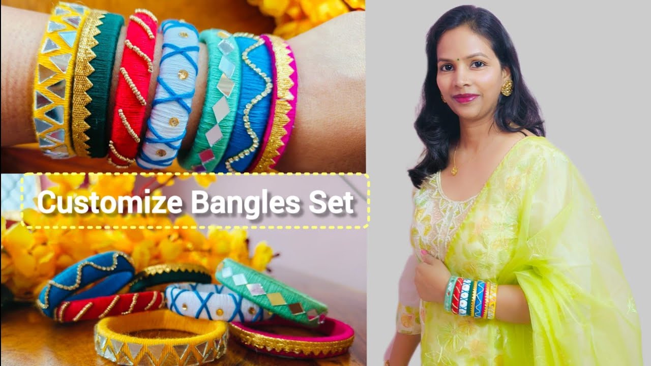 DIY Handmade Designer Bangles | Navratri bangles making at home | How ...