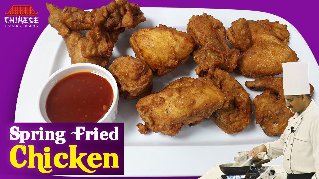 Spring fried Chicken/Full fried chicken||Chinese Foods home - YouTube