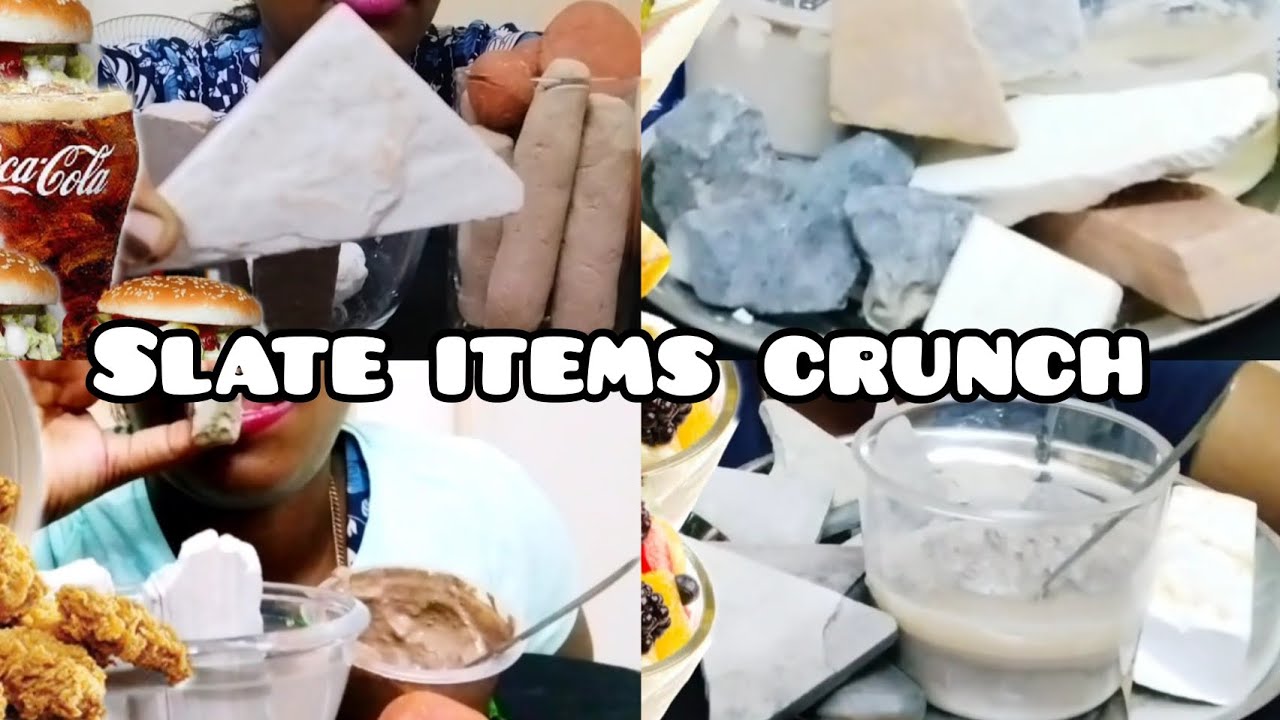 ASMR 🤍 ||RELAXING SOUND ||SLATE ITEMS CRUNCH - YouTube