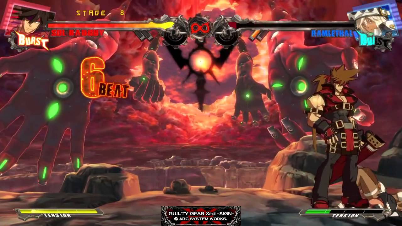 Guilty Gear Xrd -SIGN- Sol vs Ramlethal - YouTube