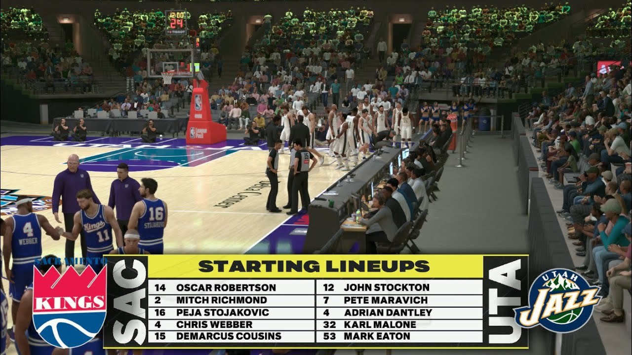 NBA 2K25 - Sacramento Kings @ Utah Jazz - All-Time Teams Season - YouTube