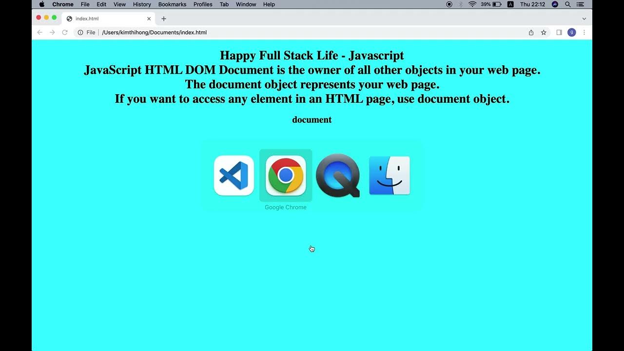 Basic Javascript Lesson 2: HTML DOM, document, getElementByID, innerHTML - YouTube