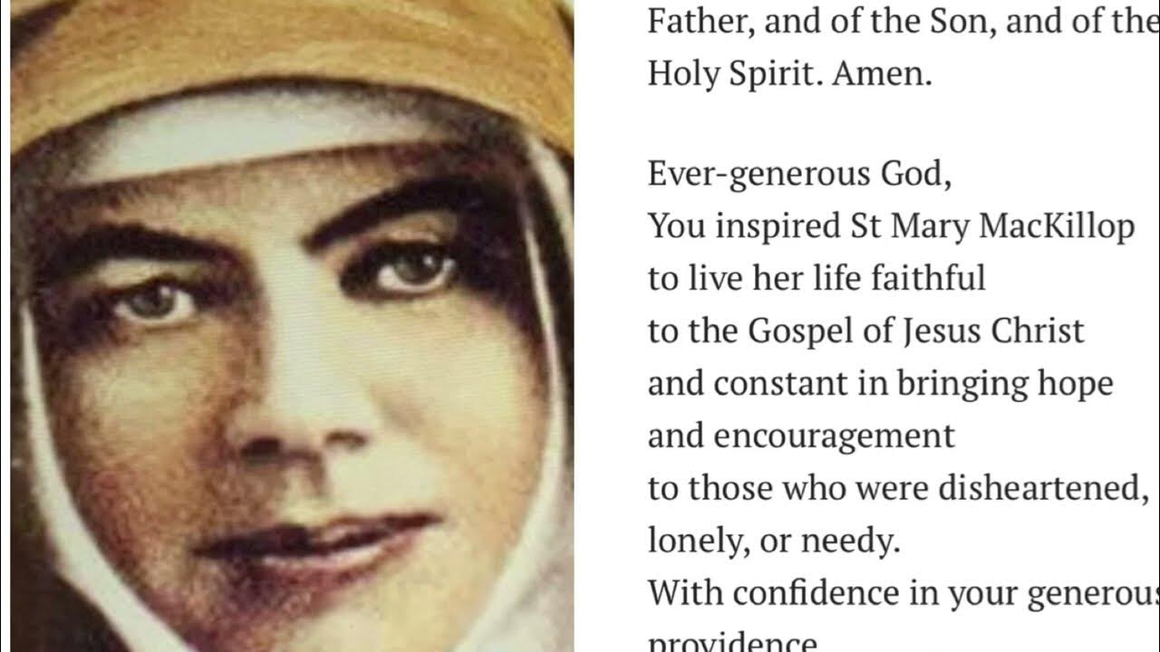 Novena Prayer To Saint Mary Mackillop - YouTube