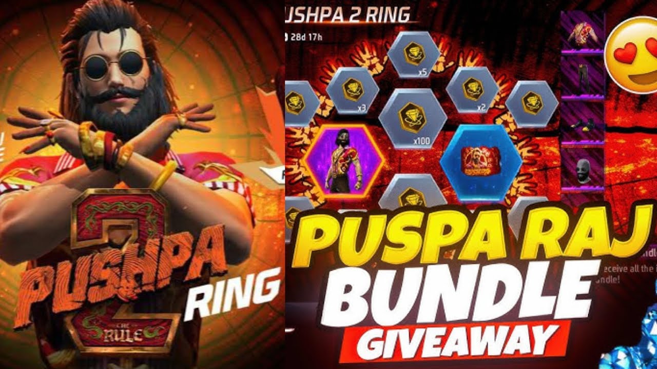 FREE FIRE LIVE PUSHPA RAJ BUNDLE GIVEAWAY || FF LIVE REDEEM CODE GIVEAWAY - YouTube